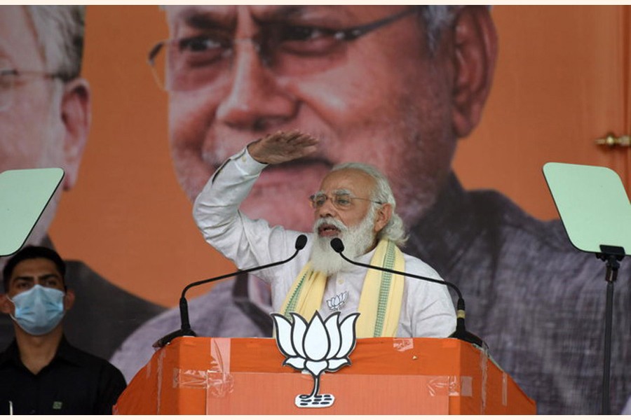Modi holds first election rally since Covid-19 outbreak