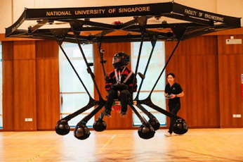 Personal flying machine lifts off in Singapore